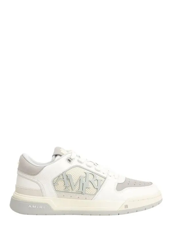 Amiri Logo-detail Leather Lace-up Low-top Sneakers - Grey