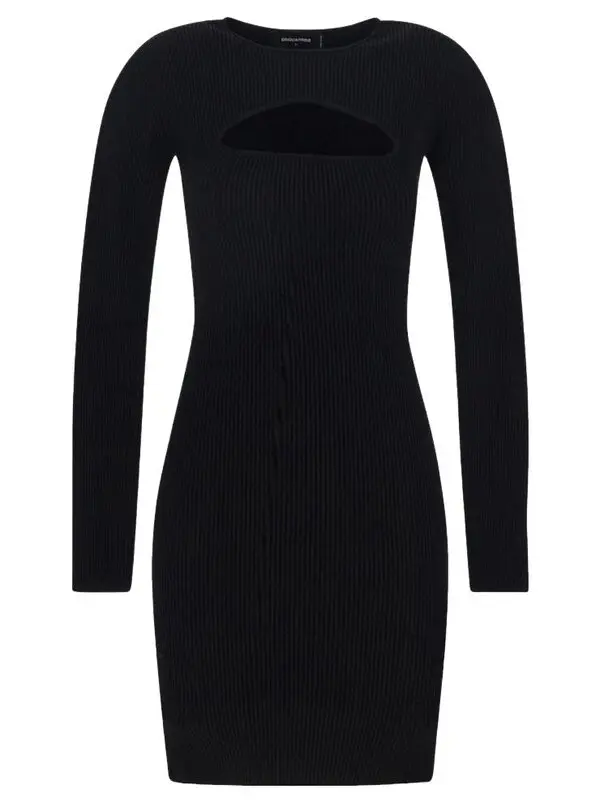 Dsquared2 Cut-out Detailed Ribbed Mini Dress - Black