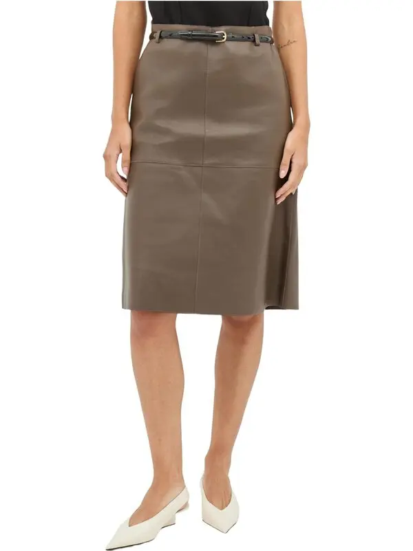 TOTEME A-line Midi Skirt - Brown