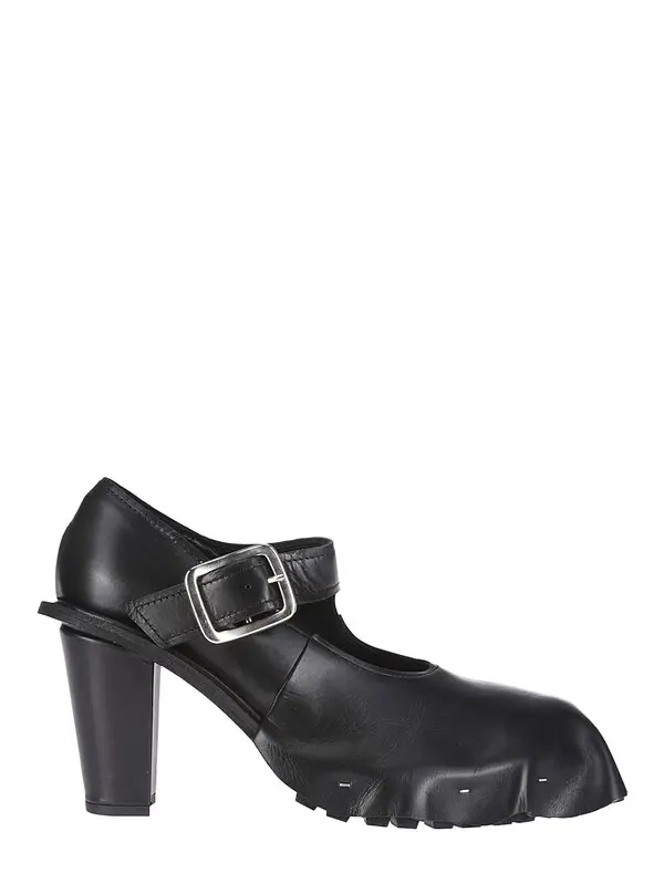 Comme Des Garçons Buckled Leather Pumps - Black