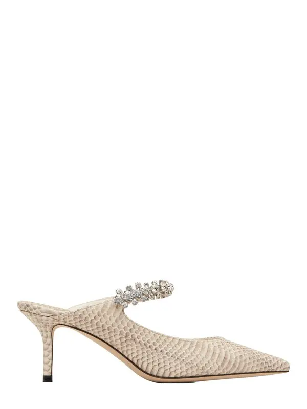 JIMMY CHOO Bing 65 High Heel Mules - Nude