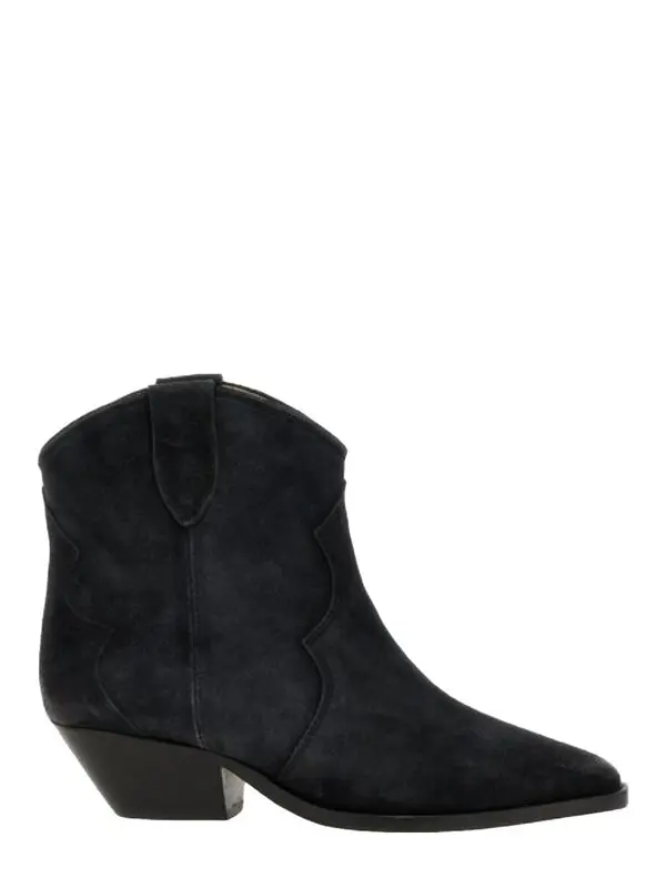Isabel Marant Étoile Suede Ankle Boots With Thick Heel - Black