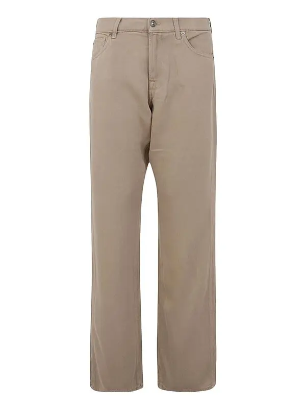 7 For All Mankind Tess Logo-patch Straight-leg Trousers - Nude