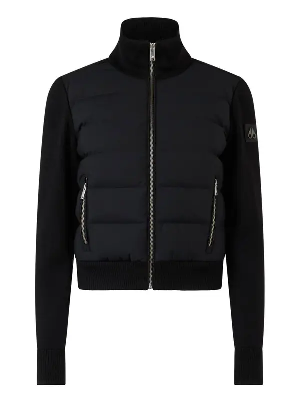 Moose Knuckles Long Sleeve Down Filled Jacket With Zip-up Closure - Black