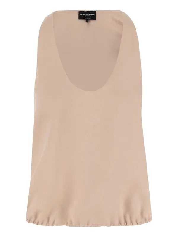 Giorgio Armani Sleeveless Scoop Neck Top - Nude