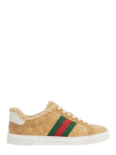 Gucci Ace Sneakers With Web Detailing - Beige