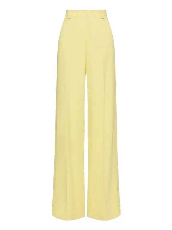 Red Valentino High Waist Tailored Trousers With Button Detail - Yellow
