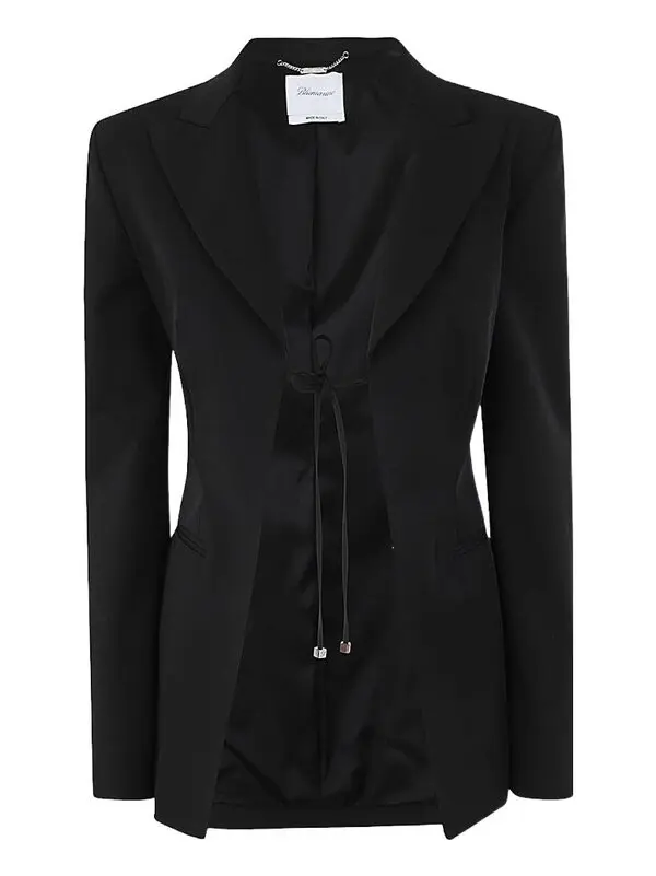 Blumarine Bow Detailed Single-breasted Jacket - Black