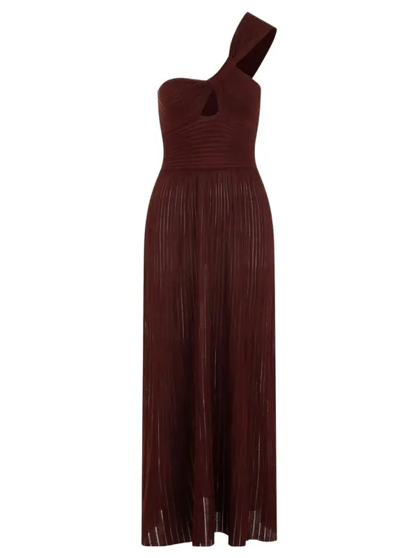 Gabriela Hearst Altura One-shoulder Ribbed Knit Maxi Dress - Brown