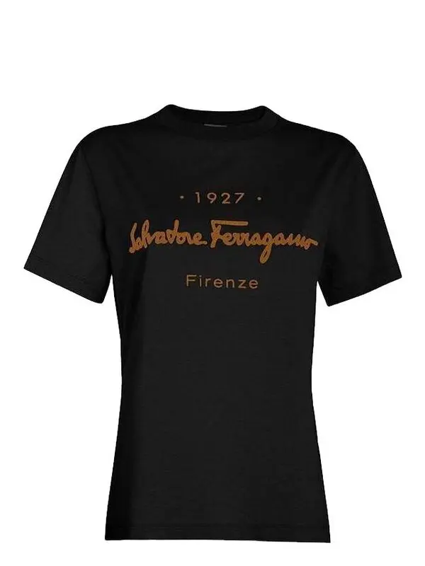 FERRAGAMO Logo T-shirt - Black