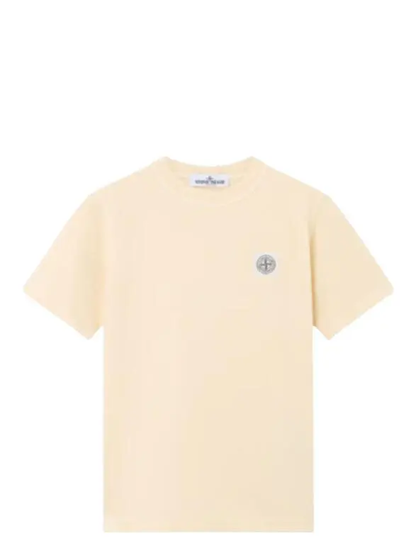 Stone Island Logo Patch Cotton T-shirt - Ivory