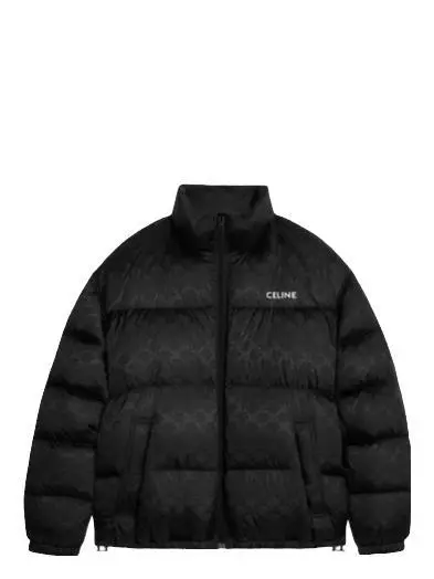 Celine Triomphe Jacquard Down Jacket - Black