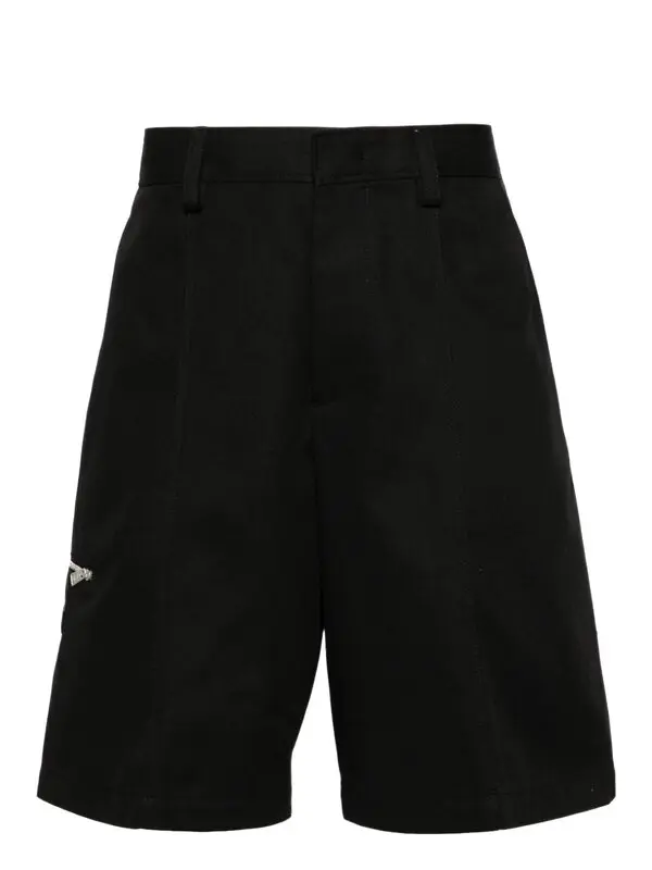 LANVIN Tailored Cotton Shorts With Crinkled Effect - Black