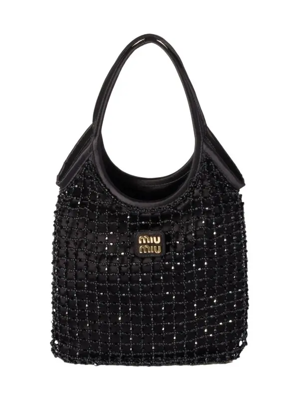 Miu Miu Ivy Beaded Duchesse Bag - Black