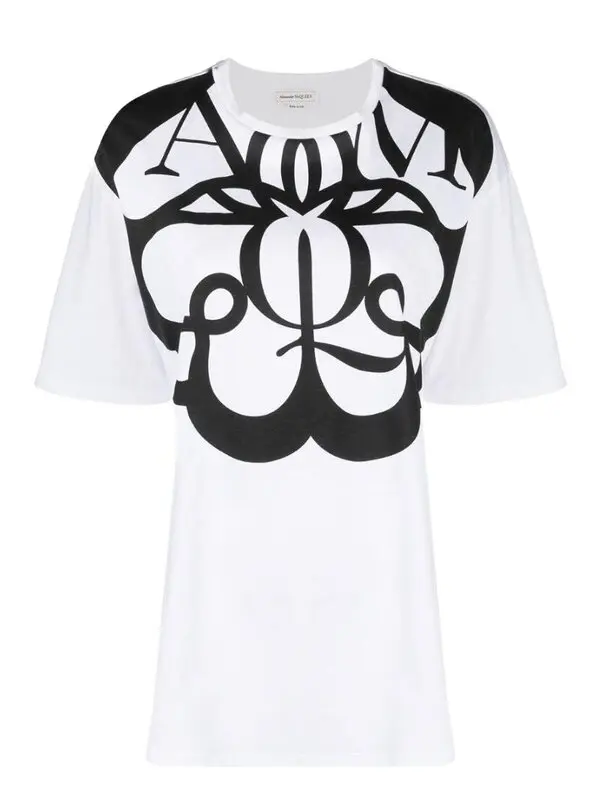 Alexander McQueen Printed Crewneck T-shirt - Black