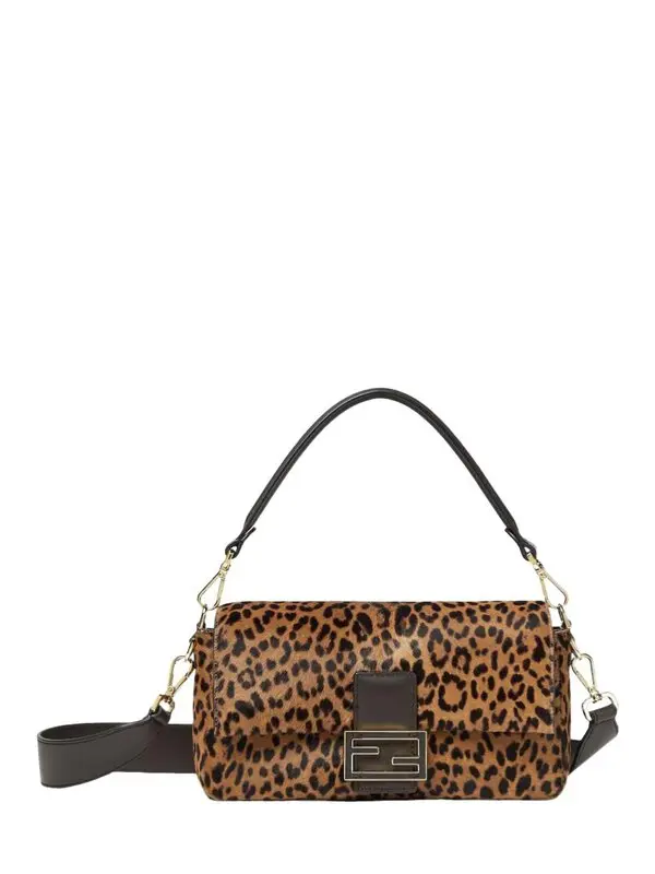 Fendi Baguette Leo Animalier Printed Medium Shoulder Bag - Brown