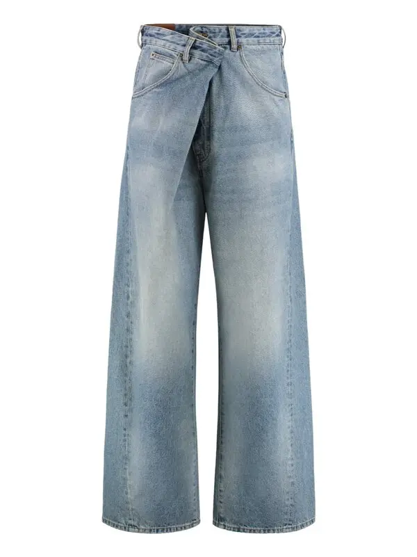DARKPARK Asymmetric Wide-leg Jeans - Blue