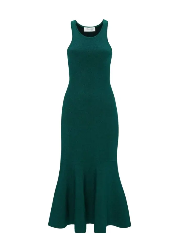Victoria Beckham Scoop Neck Sleeveless Midi Dress - Green