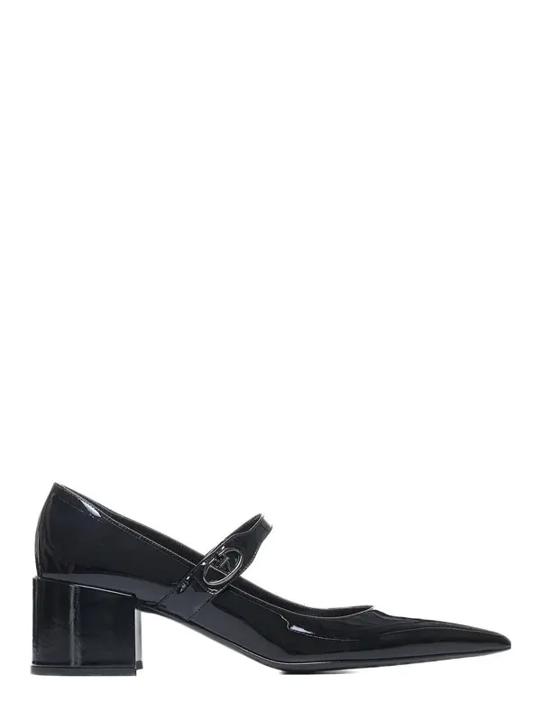 Valentino Garavani Logo Plaque Pointed Toe Pumps - Black