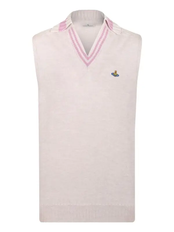 VIVIENNE WESTWOOD V-neck Fisherman Vest - Pink