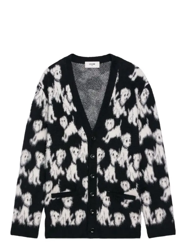 Celine Jacquard Cardigan - Black