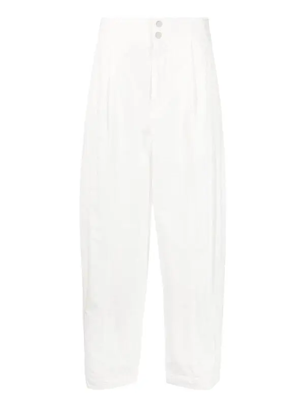 Bottega Veneta Mid-rise Trousers With Button Detail - White