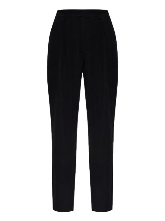 Emporio Armani Chevron Motif Pleated Trousers - Black