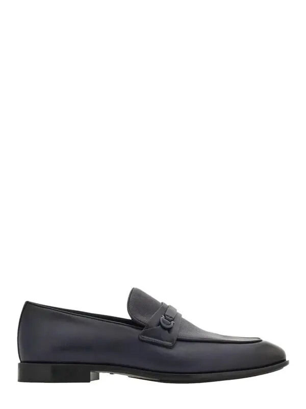 FERRAGAMO Gancini Ornament Loafer - Navy Blue