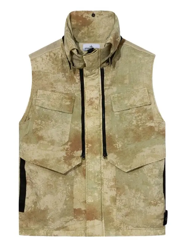 Stone Island High-necked Sleeveless Vest - Flaxen