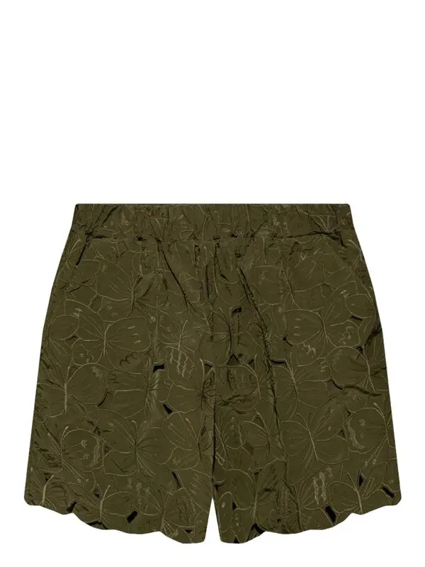 Red Valentino High-waisted Lace Detailed Shorts - Green
