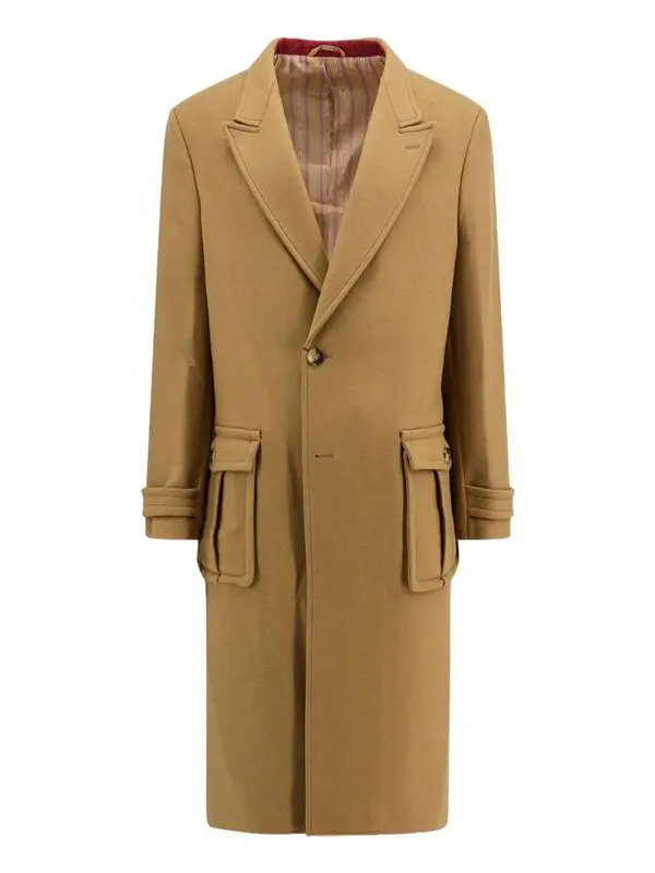 Etro Single-breasted Pegaso Detailed Coat - Brown