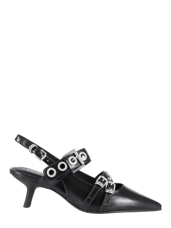 Ash Pointed High Heel Sandals - Black