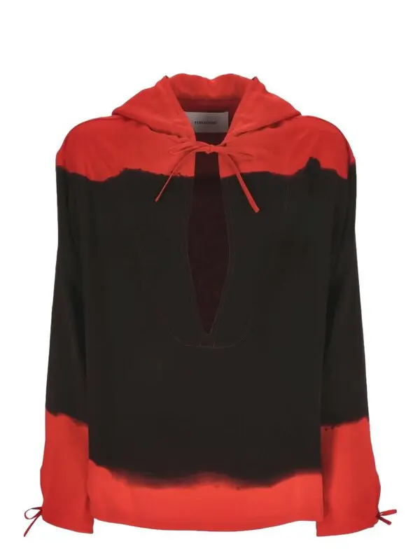FERRAGAMO Long-sleeved Hoodie With Drawstring And Logo Detail - Black