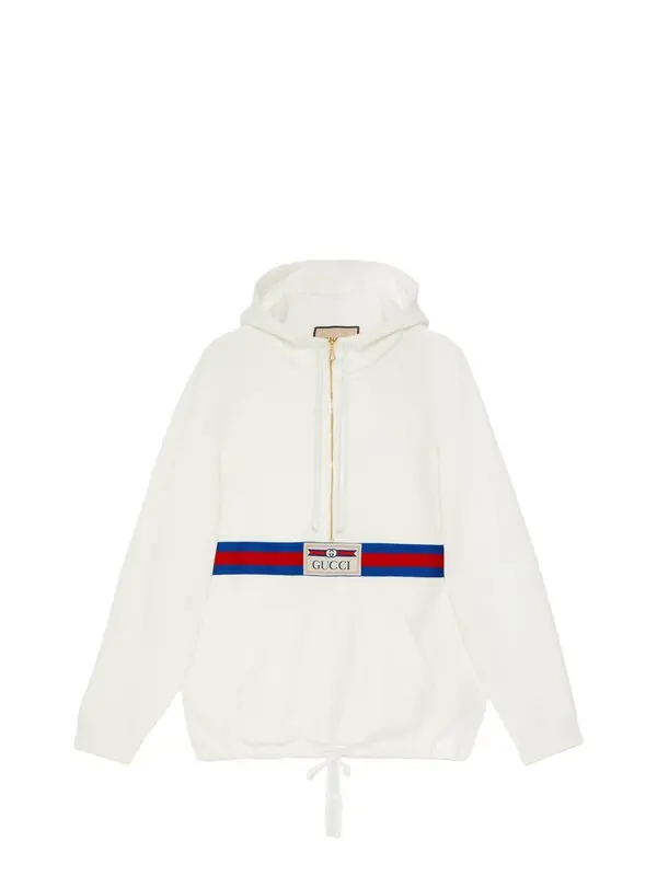 Gucci Quarter Zip Jumper With Logo Patch - No