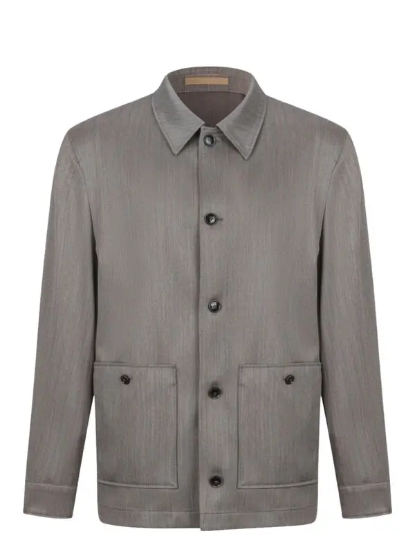 Hugo Boss Long-sleeved Collared Casual Jacket - Gray