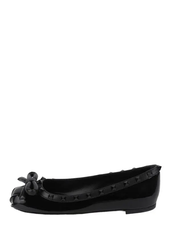 Valentino Garavani Studded Ballet Flats With Bow Detail - Black
