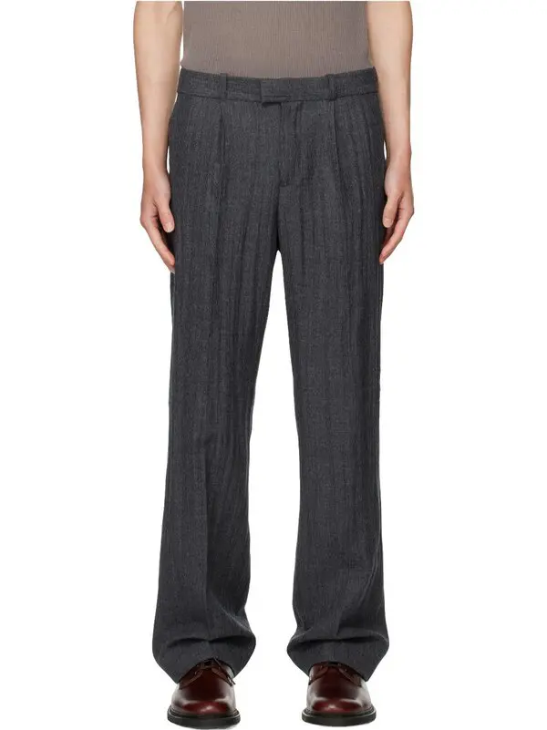 Our Legacy Textured Straight-leg Trousers - Grey