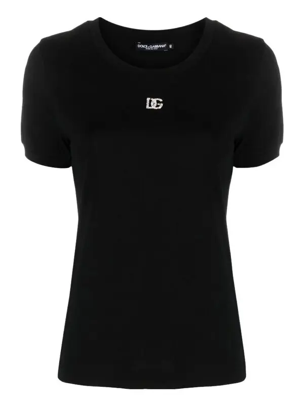 Dolce & Gabbana Dg Embellished Crewneck T-shirt - Black