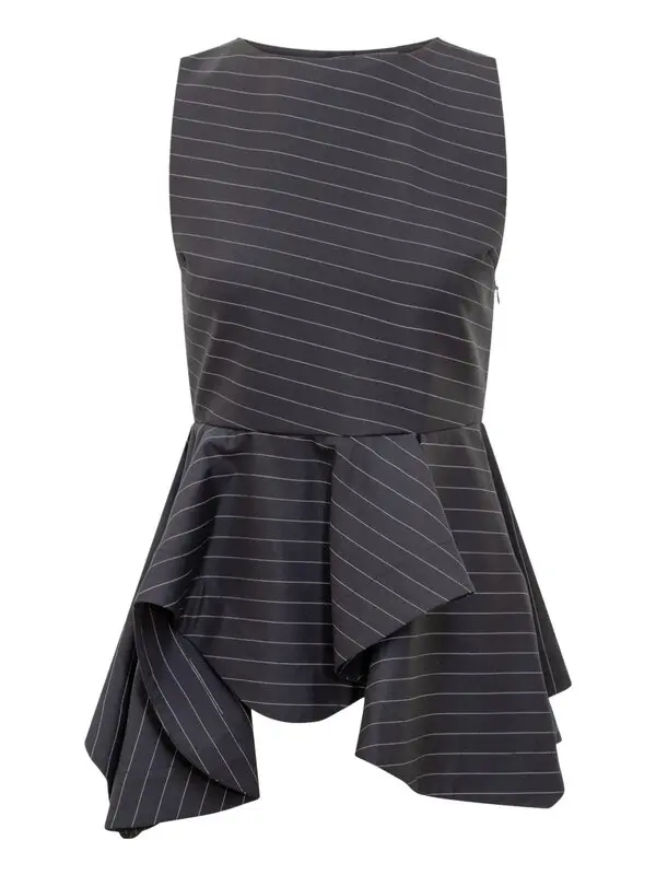 J.W.ANDERSON Pinstriped Peplum Top - Black
