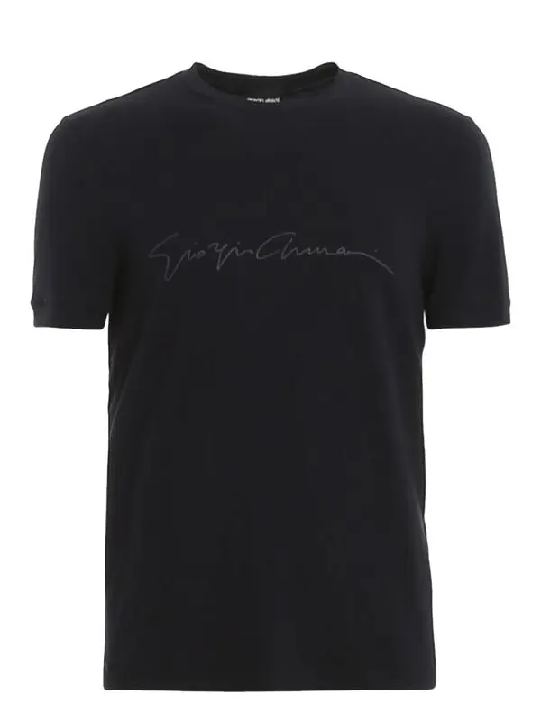 Giorgio Armani Logo Print Crewneck T-shirt - Black
