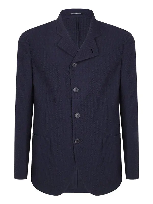 Emporio Armani Textured Wool Jacket - Black