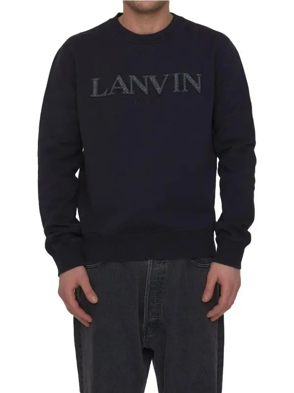 LANVIN Embroidered Logo Crewneck Sweatshirt - Black