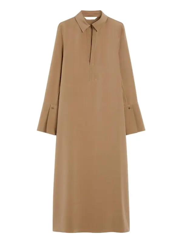 Max Mara Silk Crepe De Chine Dress - Hazelnut