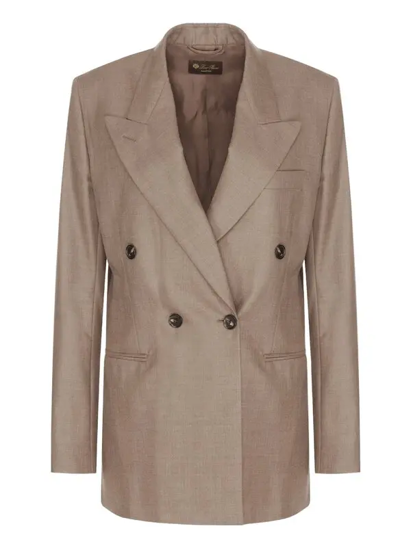 Loro Piana Double Breasted Suit Coat - Brown