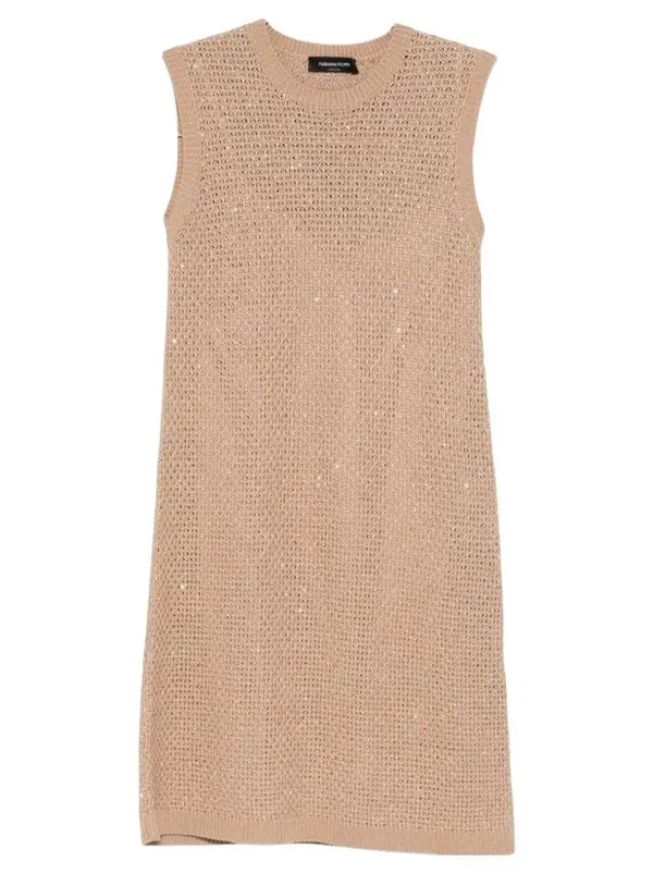 Fabiana Filippi Sleeveless Sequined Knit Dress - Nude