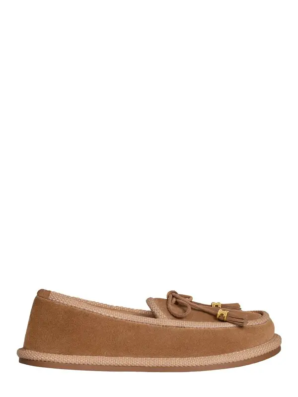 Celine Boubou Slipper In Suede Calfskin - Brown