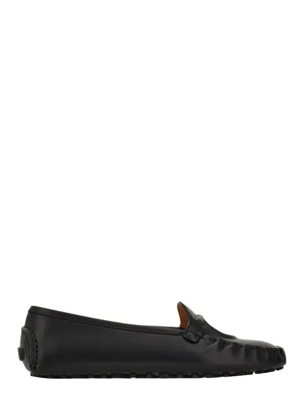 FERRAGAMO Gancini Detail Driver Loafers - Black