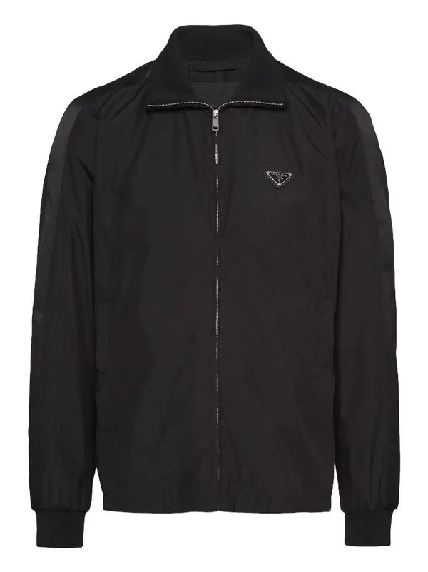 Prada Silk Blend Blouson Jacket - Black