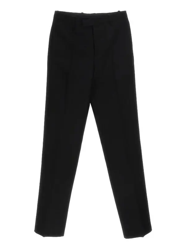 Off-White High Waist Straight Leg Trousers - Black