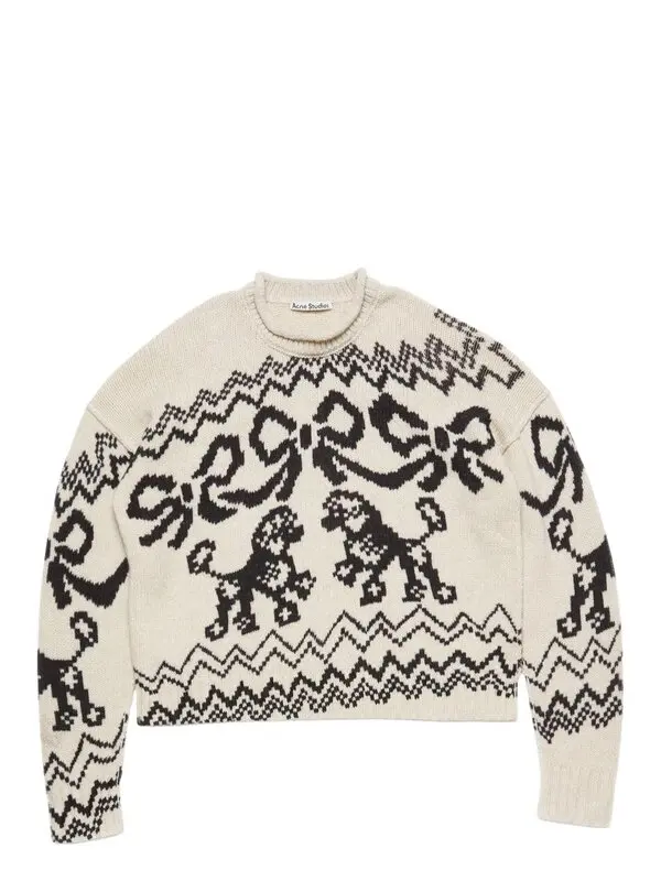 Acne Studios Poodle & Bow" Jacquard Jumper - White